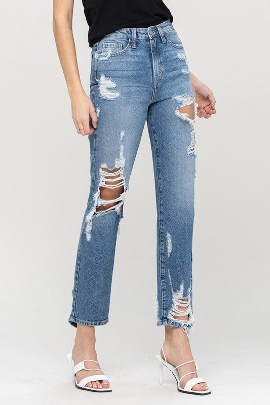 Goodbye Distressed Straight Jeans – Four ...